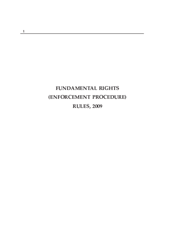 (PDF) FUNDAMENTAL RIGHTS (ENFORCEMENT PROCEDURE