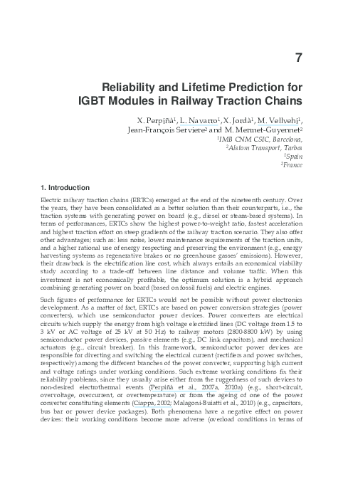 (PDF) Reliability and Lifetime Prediction for IGBT Modules in Railway ...