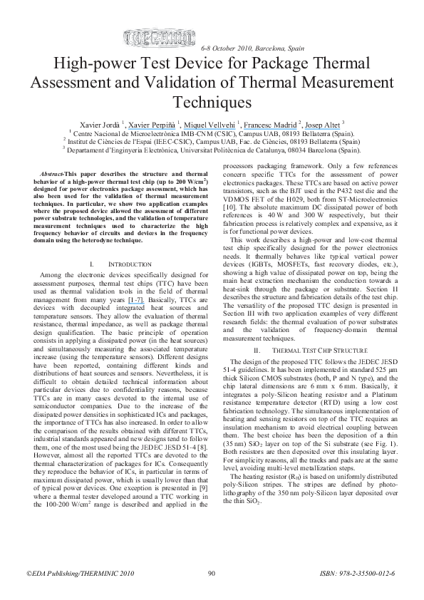 (PDF) High-power Test Device for Package Thermal Assessment and ...