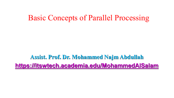 (PPT) Basic Concepts of Parallel Processing