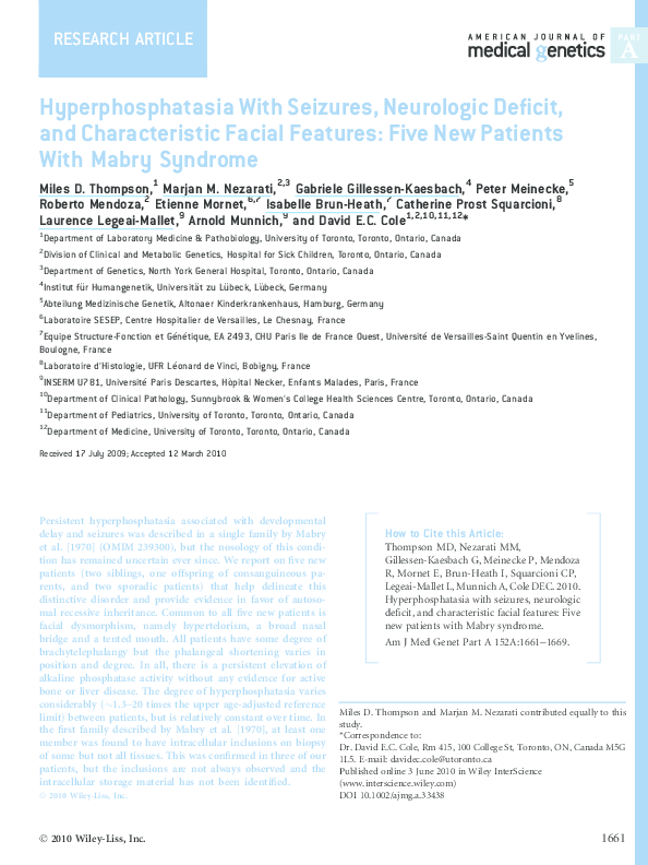 (PDF) Hyperphosphatasia with seizures, neurologic deficit, and ...
