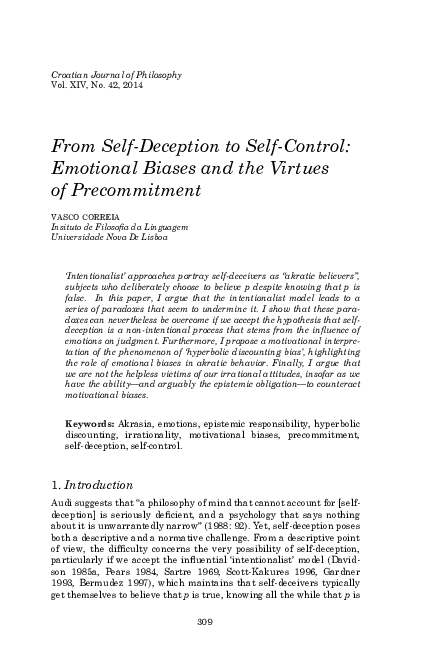(PDF) From self-deception to self-control