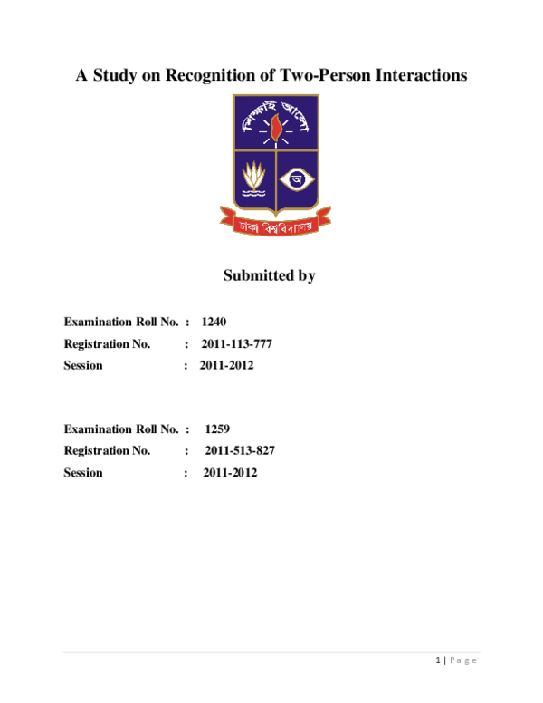 (PDF) A Study on Recognition of Two-Person Interactions | Afia Shammi ...