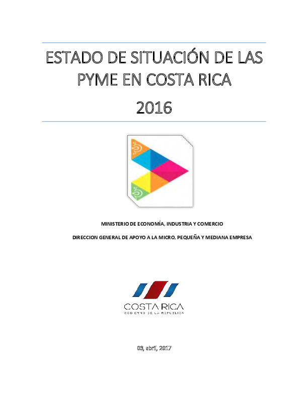 Estado de Situación de las PYME en Costa Rica 2016
