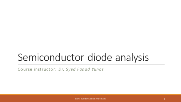 (PDF) Semiconductor diode analysis