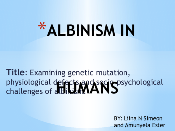 (PPT) ALBINISM Presentation
