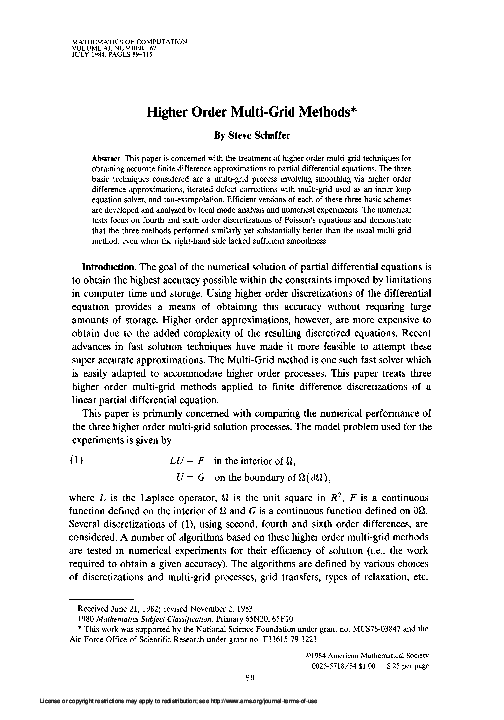 (PDF) Higher order multigrid methods
