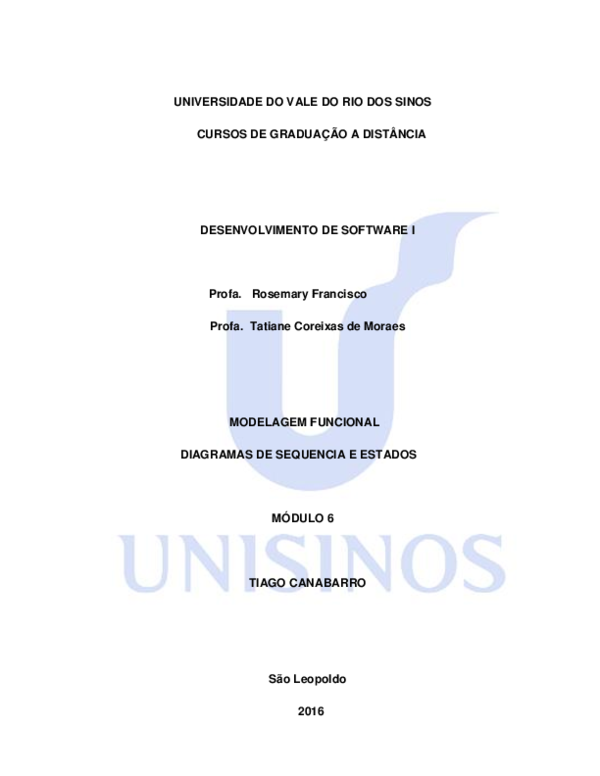 (PDF) DESENVOLVIMENTO DE SOFTWARE I - MODELAGEM FUNCIONAL DIAGRAMAS DE ...