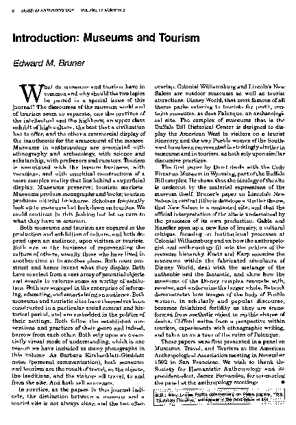 (PDF) Introduction: Museums and Tourism
