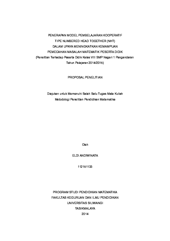 (DOC) Contoh proposal matematika