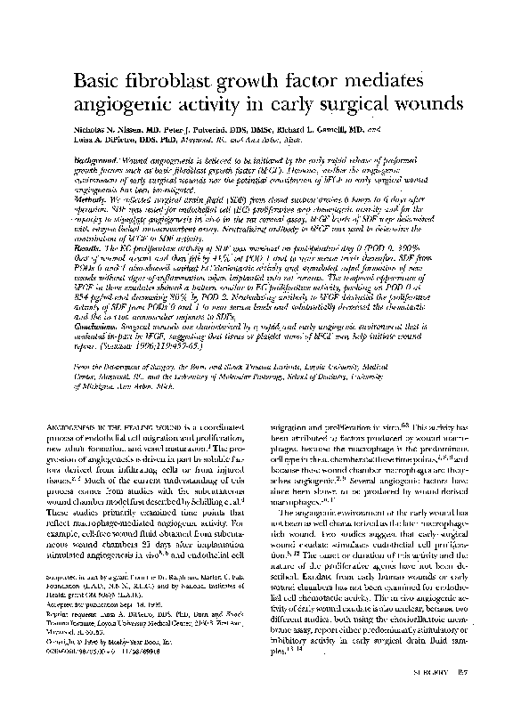 (PDF) Basic fibroblast growth factor mediates angiogenic activity in ...