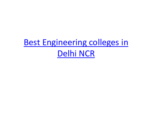 (PDF) Top engineering colleges in Delhi NCR