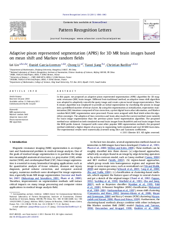 Pdf Adaptive Pixon Represented Segmentation Aprs For 3d Mr Brain Images Based On Mean Shift 