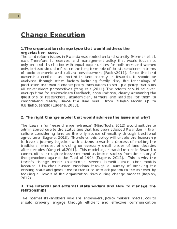 (DOC) Change Execution