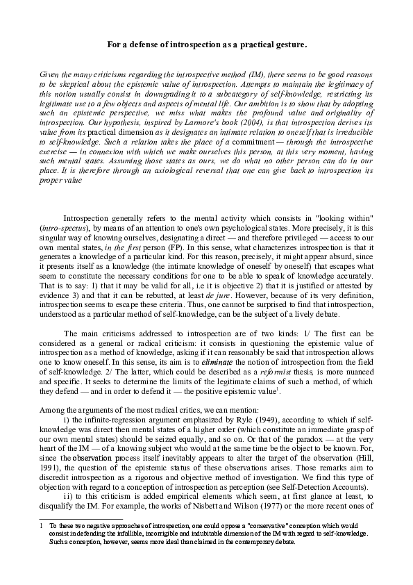 (PDF) The practical value of introspection