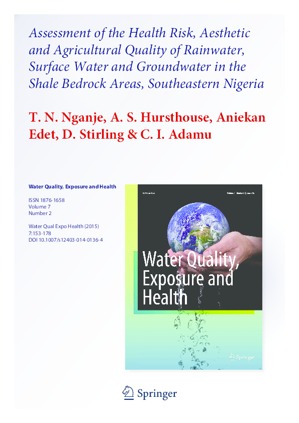 (PDF) Assessment of the Health Risk, Aesthetic and Agricultural Quality ...