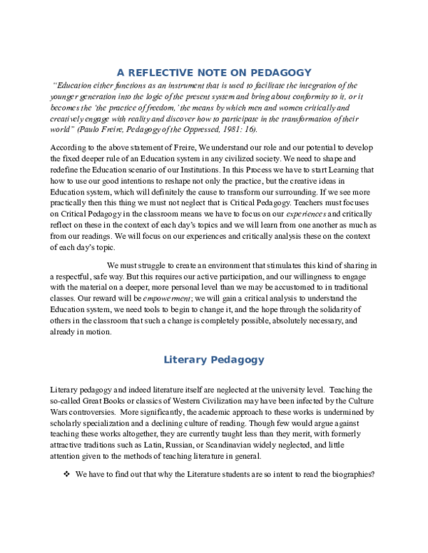 (DOC) A REFLECTIVE NOTE ON PEDAGOGY.docx
