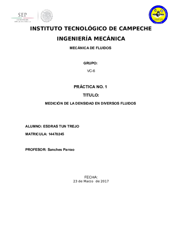 (DOC) PRÁCTICA NO. 1 mecanica de fluidos