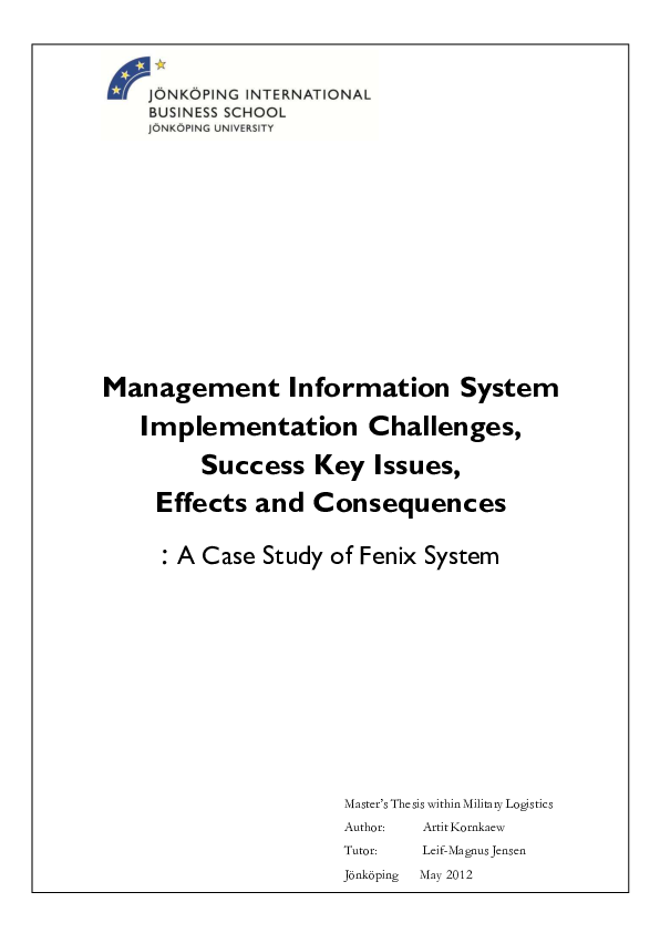 (PDF) Management Information System Implementation Challenges, Success ...
