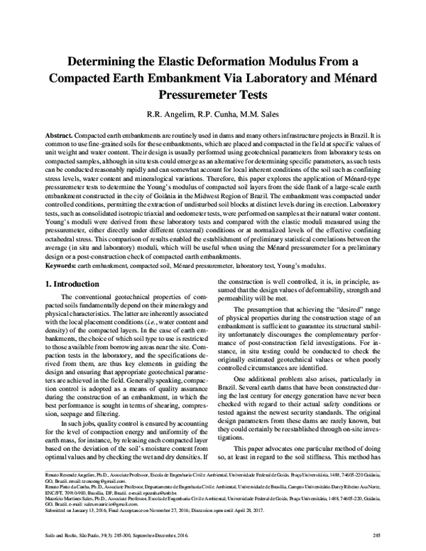 (PDF) Determining the Elastic Deformation Modulus From a Compacted ...