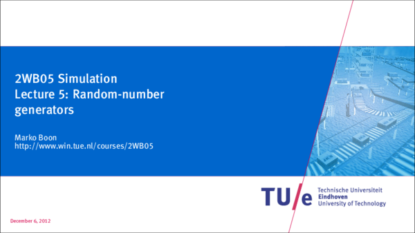 Pdf 2wb05 Simulation Lecture 5 Random Number Generators Erklqewi