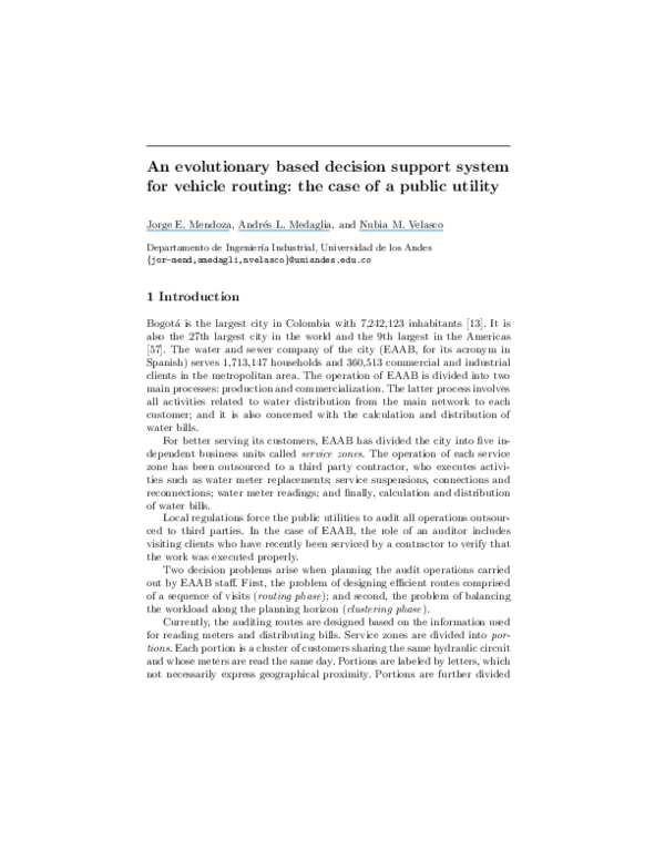 (PDF) An evolutionary-based decision support system for vehicle routing: The case of a public ...