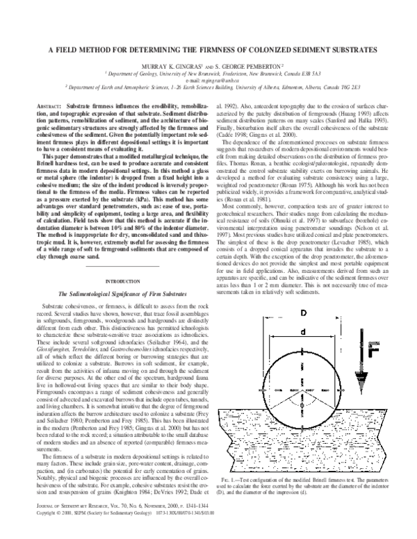 (PDF) A Field Method for Determining the Firmness of Colonized Sediment ...