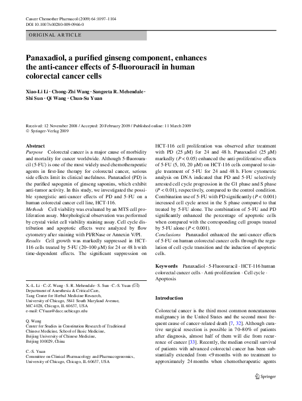 (PDF) Panaxadiol, a purified ginseng component, enhances the anti ...