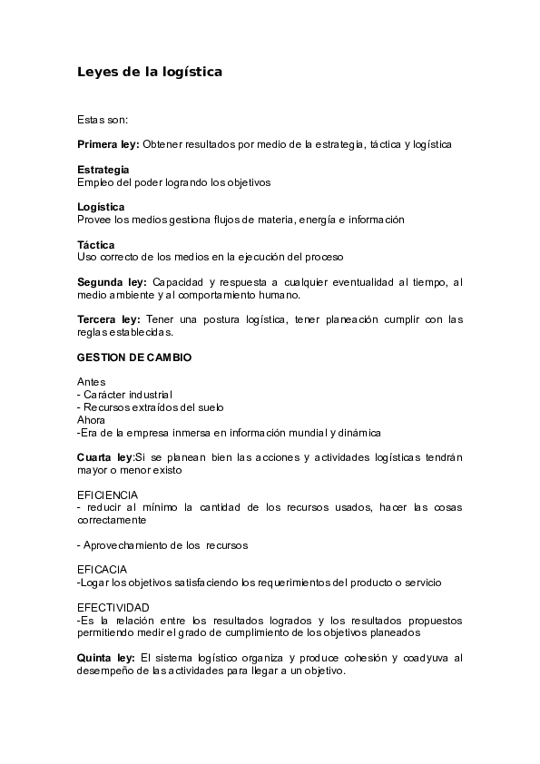 (DOC) Leyes de la logística