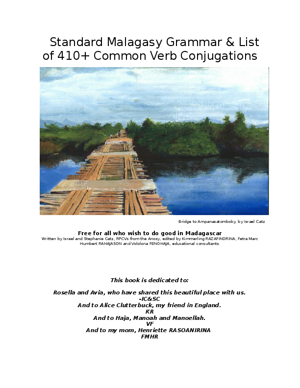 (DOC) Standard Malagasy Grammar & List of 410+ Common Verb Conjugations ...