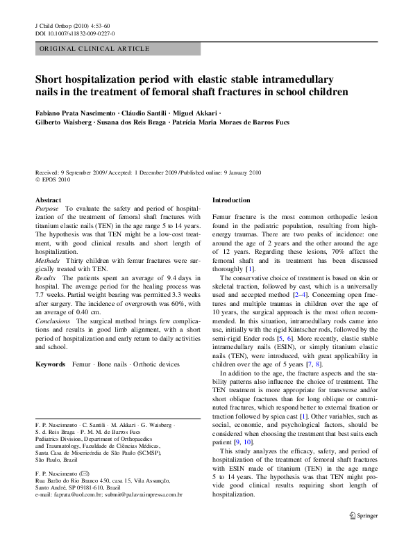 (PDF) Short hospitalization period with elastic stable intramedullary nails in the treatment of ...