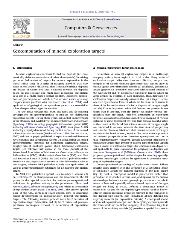 (PDF) HANDBOOK OF EXPLORATION AND ENVIRONMENTAL GEOCHEMISTRY 11 GEOCHEMICAL ANOMALY AND MINERAL ...