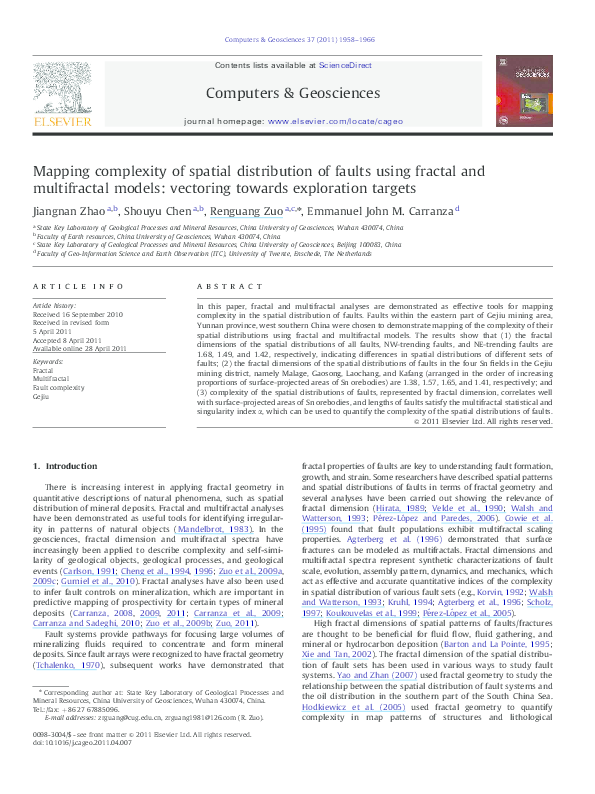 Pdf Mapping Complexity Of Spatial Distribution Of Faults Using