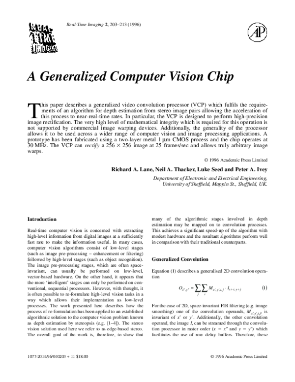(PDF) A Generalized Computer Vision Chip