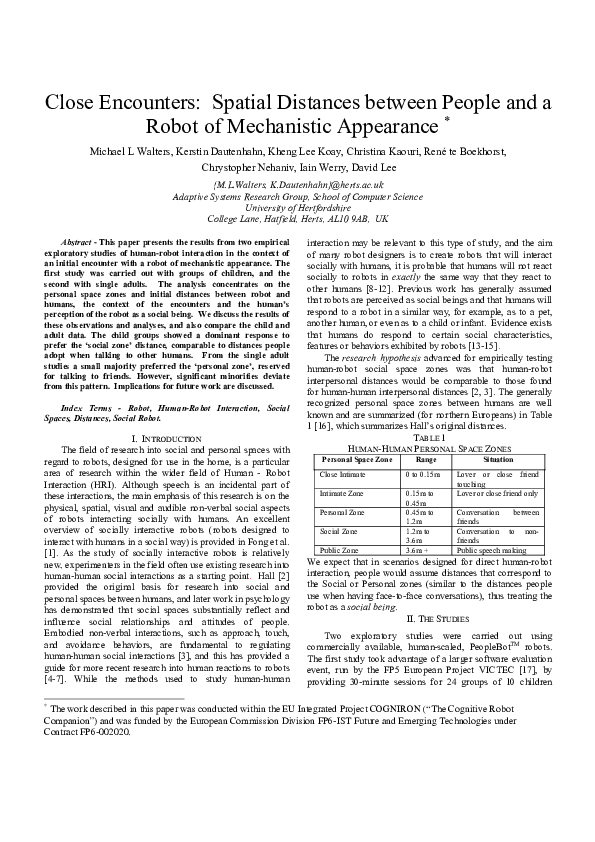 (PDF) Close encounters: spatial distances between people and a robot of ...