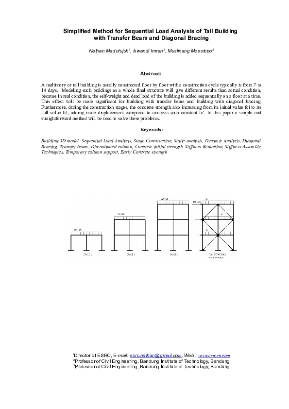 Pdf Simplified Method For Sequential Load Analysis Of Tall Building With Transfer Beam And