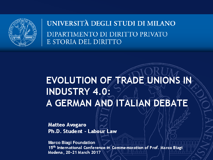 (PDF) Evolution of trade unions in Industry 4.0: a German and Italian ...