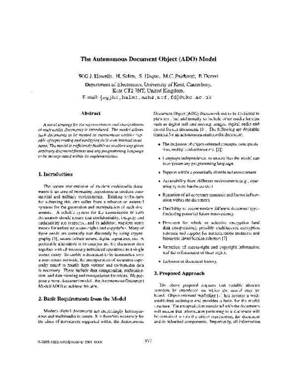 (PDF) The autonomous document object (ADO) model