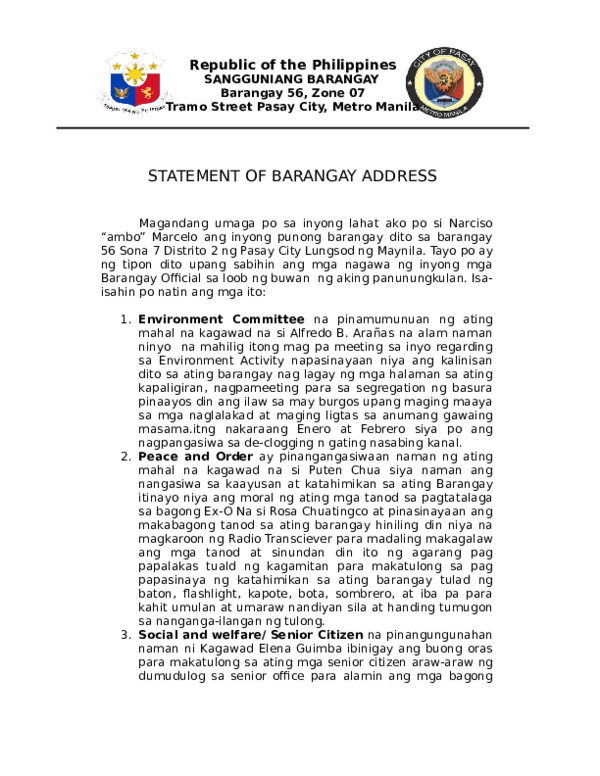 (DOC) barangay governance