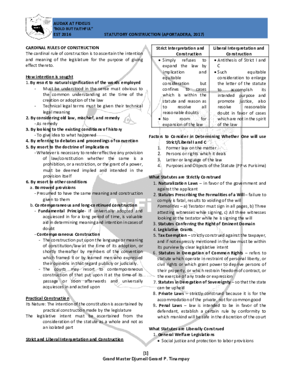 Rules Of Construction Of Constitution