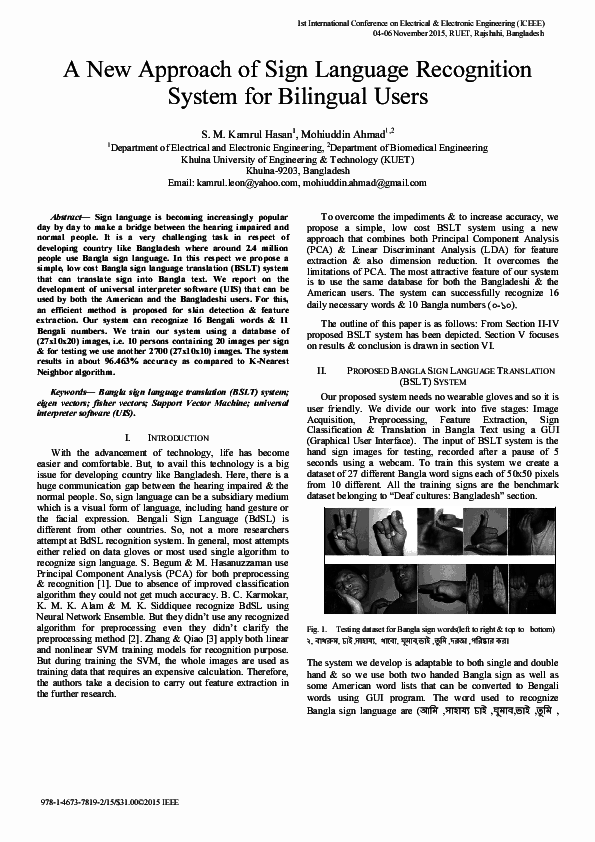 (PDF) A New Approach of Sign Language Recognition System for Bilingual ...