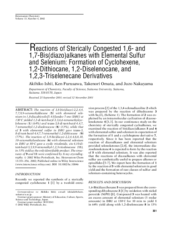 (PDF) Reactions of sterically congested 1,6- and 1,7-bis(diazo)alkanes ...