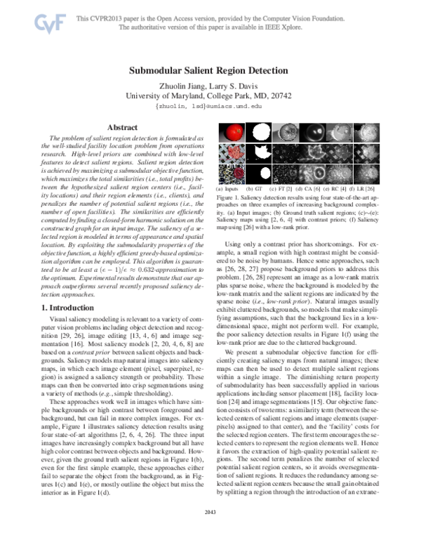 (PDF) Submodular Salient Region Detection (PDF) Submodular Salient Region Detection
