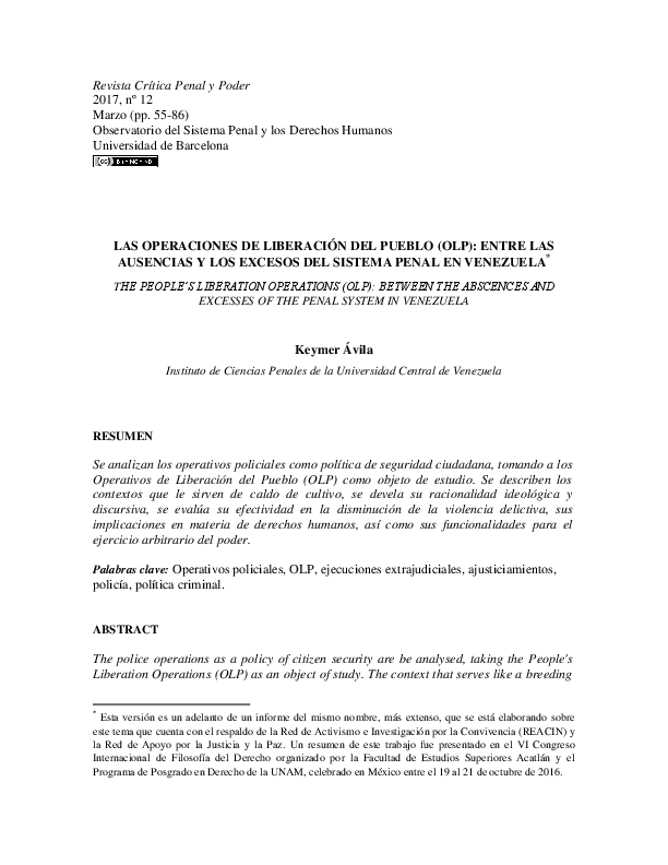 (PDF) Las Operaciones de Liberación del Pueblo (OLP): entre las ...
