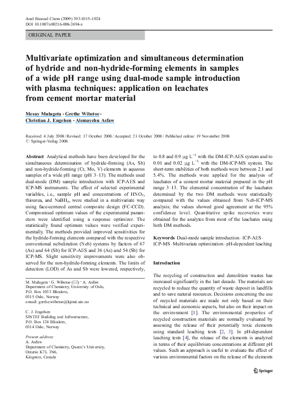 (PDF) Multivariate optimization and simultaneous determination of hydride and non-hydride ...