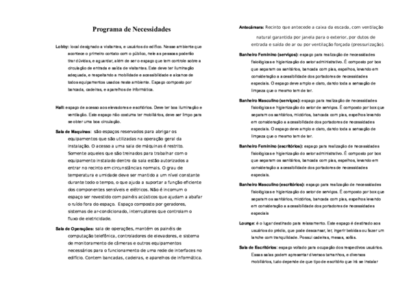 (DOC) Programa de Necessidades
