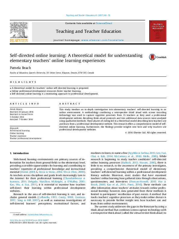 (PDF) Self-directed online learning: A theoretical model for ...