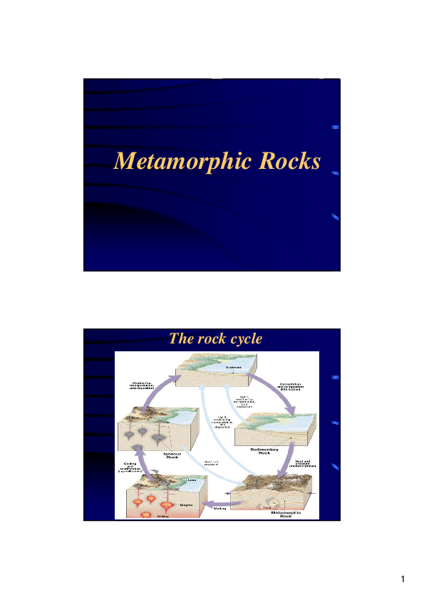 (PDF) Metamorphic Rocks The rock cycle