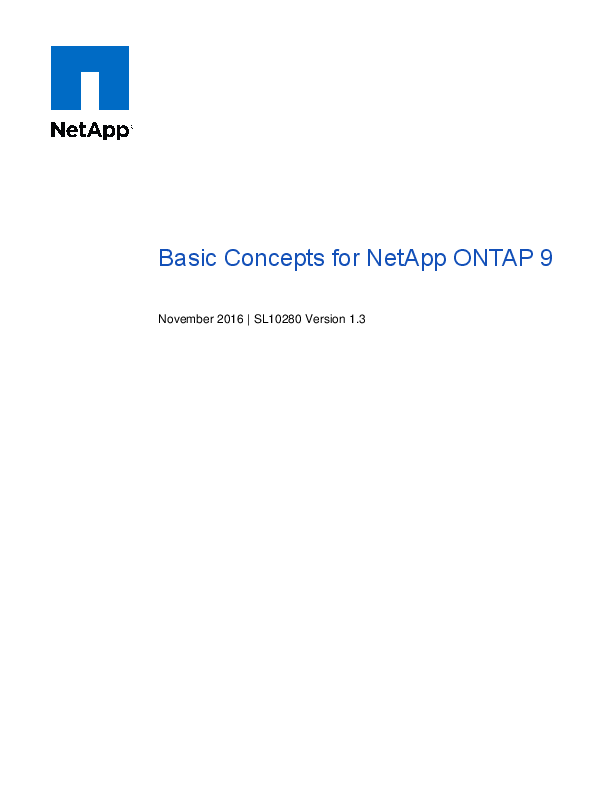 (PDF) Basic Concepts for NetApp ONTAP 9