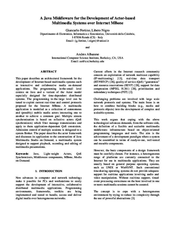 (PDF) A Java Middleware for the development of actor-based multimedia ...